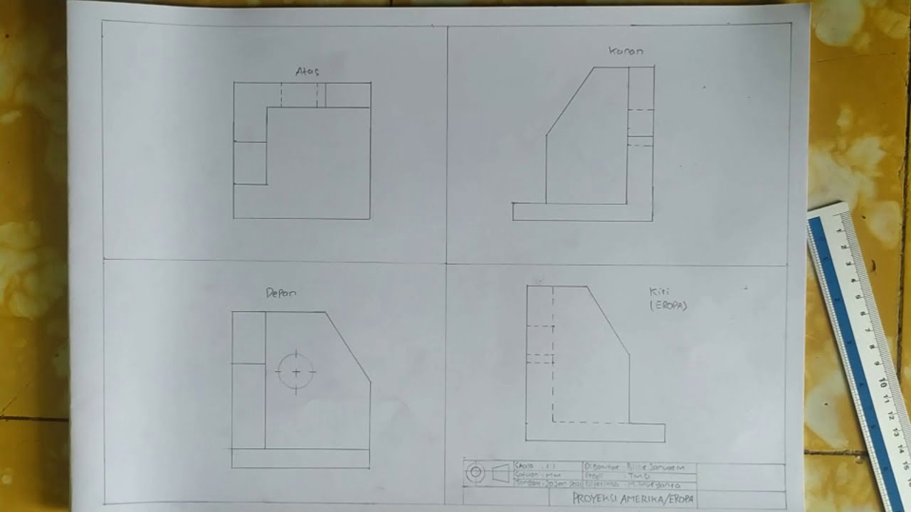 Gambar Teknik Membuat Proyeksi Amerika dan Eropa (Billie Januar M TM S1 ...