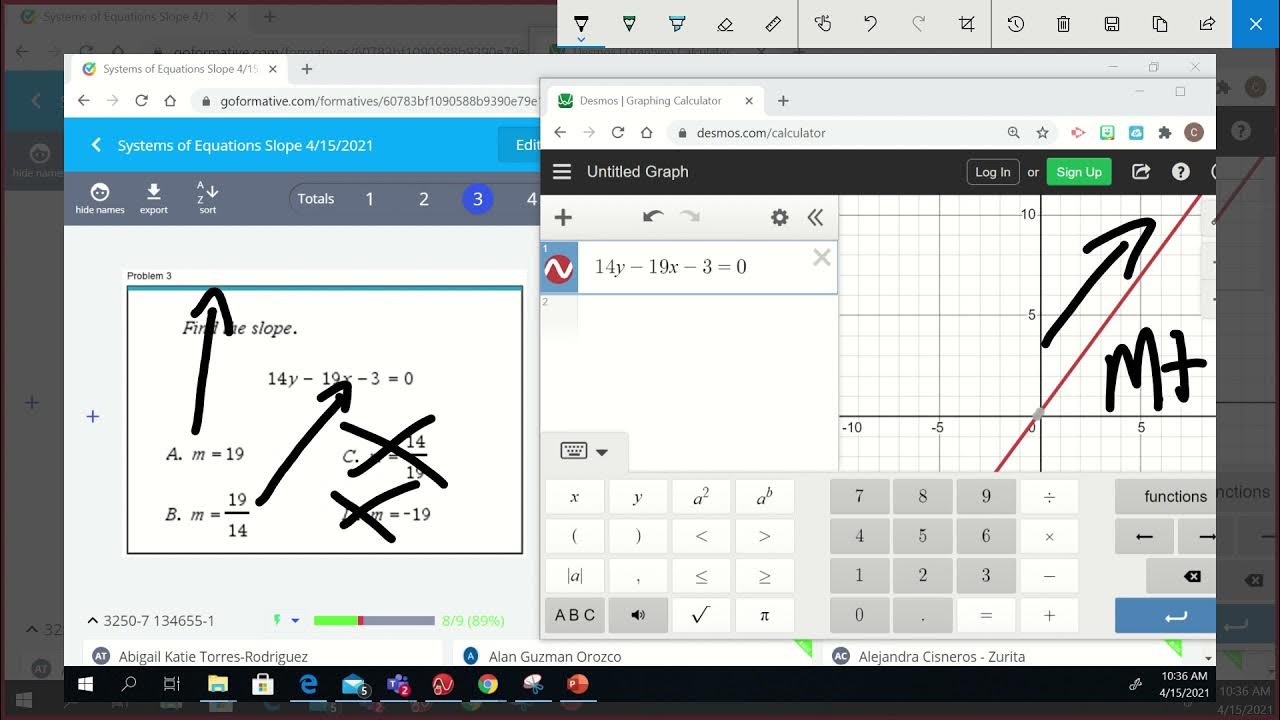 Systems of Equation Slope Desmos - YouTube