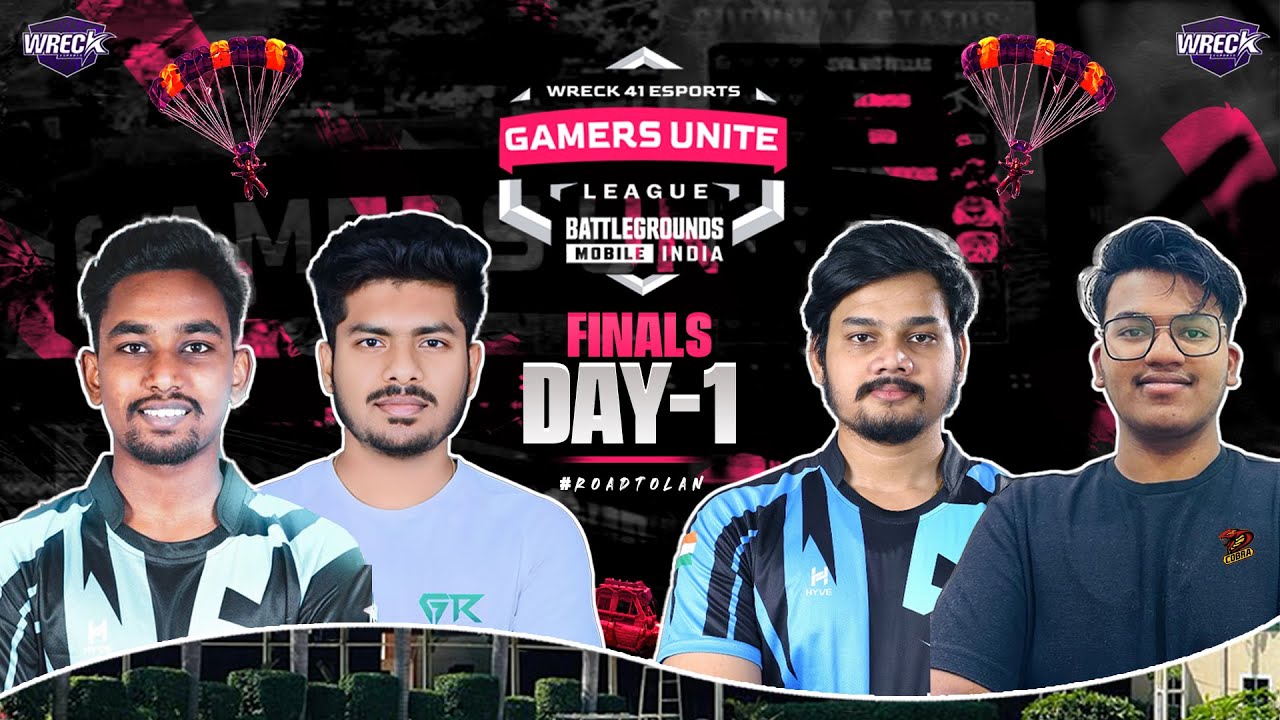 GAMERS UNITE LEAGUE BY WRECK41 ESPORTS || FINALS DAY - 1 || ROAD TO TGC ...