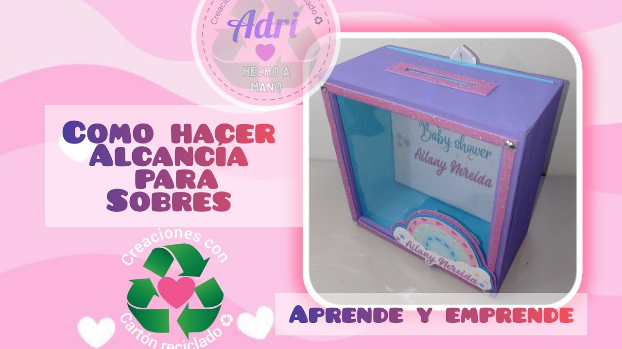 como hacer alcancía para sobres con cartón reciclado - YouTube