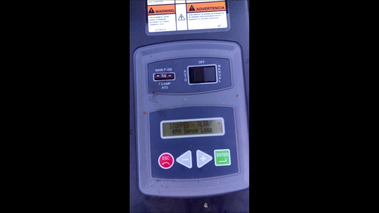 Generac 14kw generator RPM sense loss - YouTube