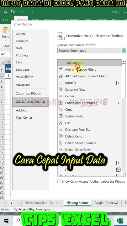 Input Data Cepat Di Excel || Entri Data #belajarexcel #TipsExcel - YouTube