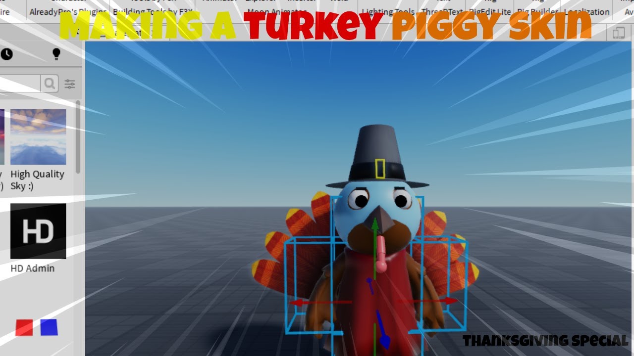Modeling a Turkey Piggy Skin! (Thanksgiving Special) - YouTube