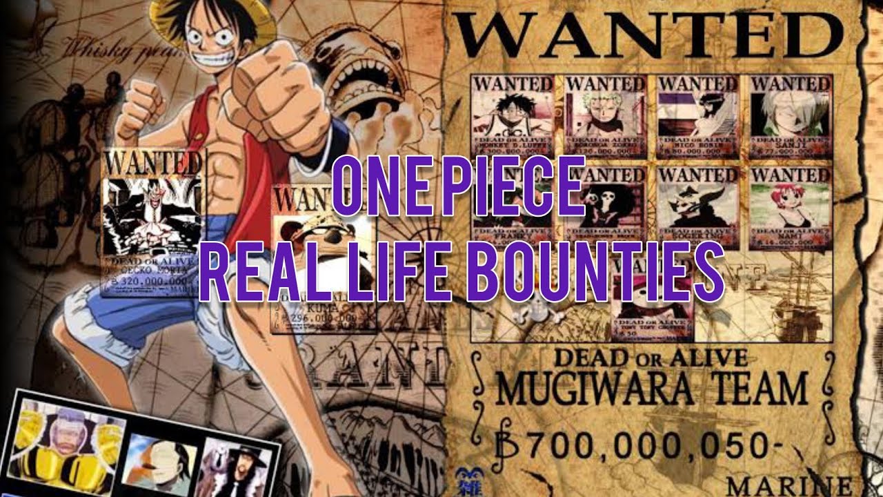 One piece amazing real life characters with bounties - YouTube