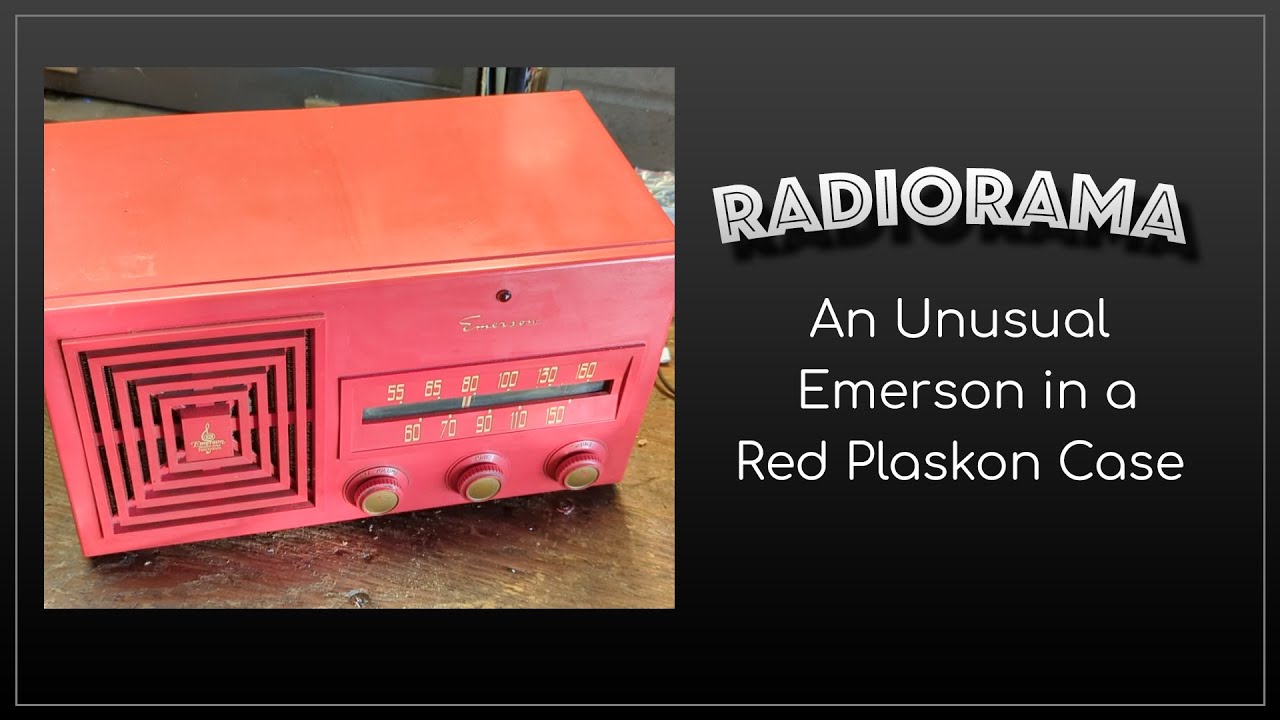 An unusual Plaskon Red Emerson radio - YouTube