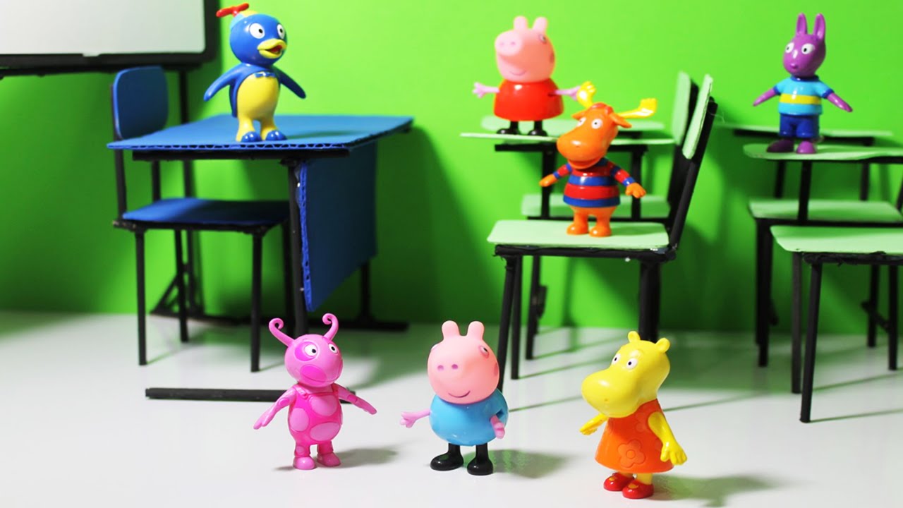 Pig George e Peppa Pig vão à Escola com os Backyardigans. - YouTube