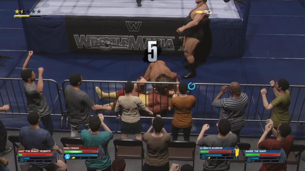 Jake Roberts and Hulk Hogan Vs Ultimate Warrior and Andre The Giant ...
