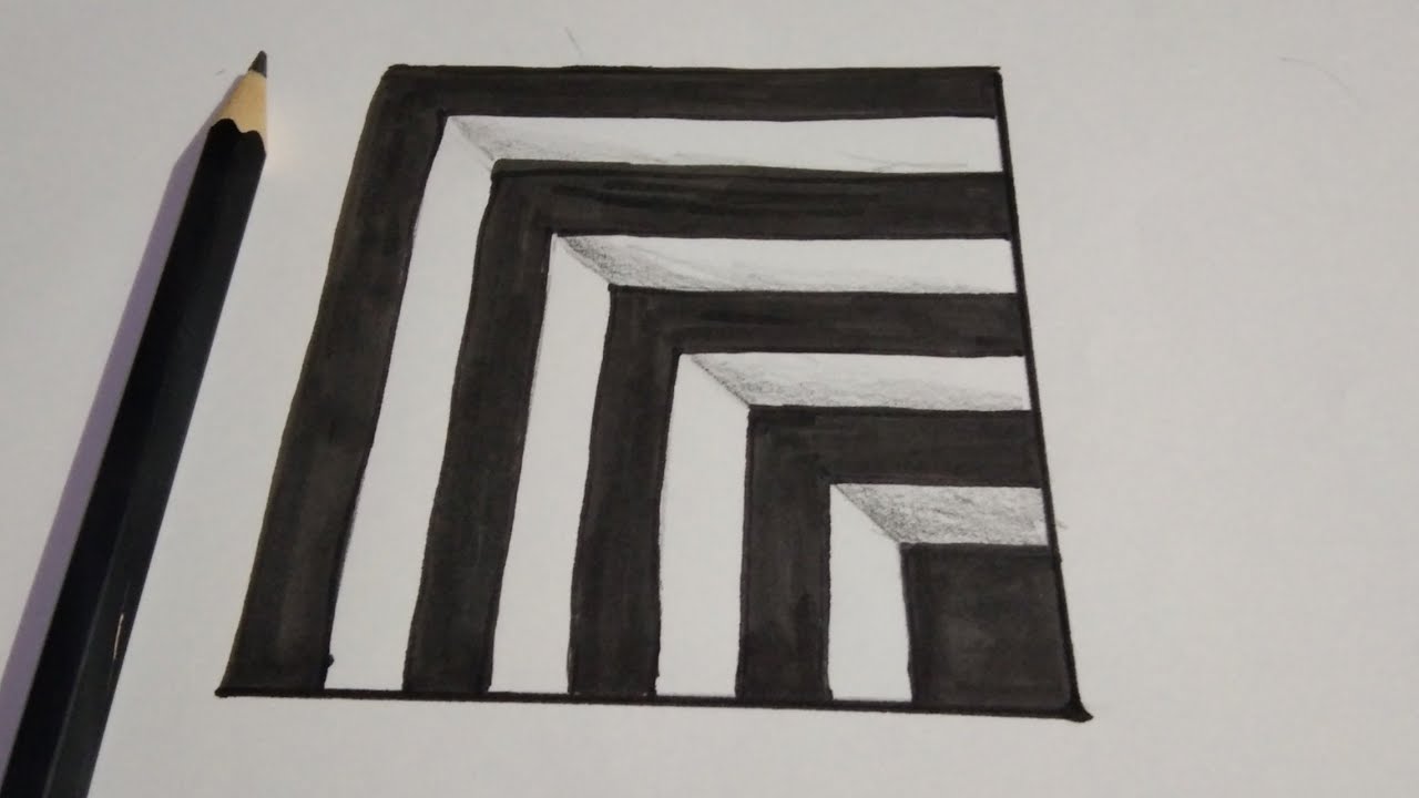How to draw a 3D hill with pencil - YouTube