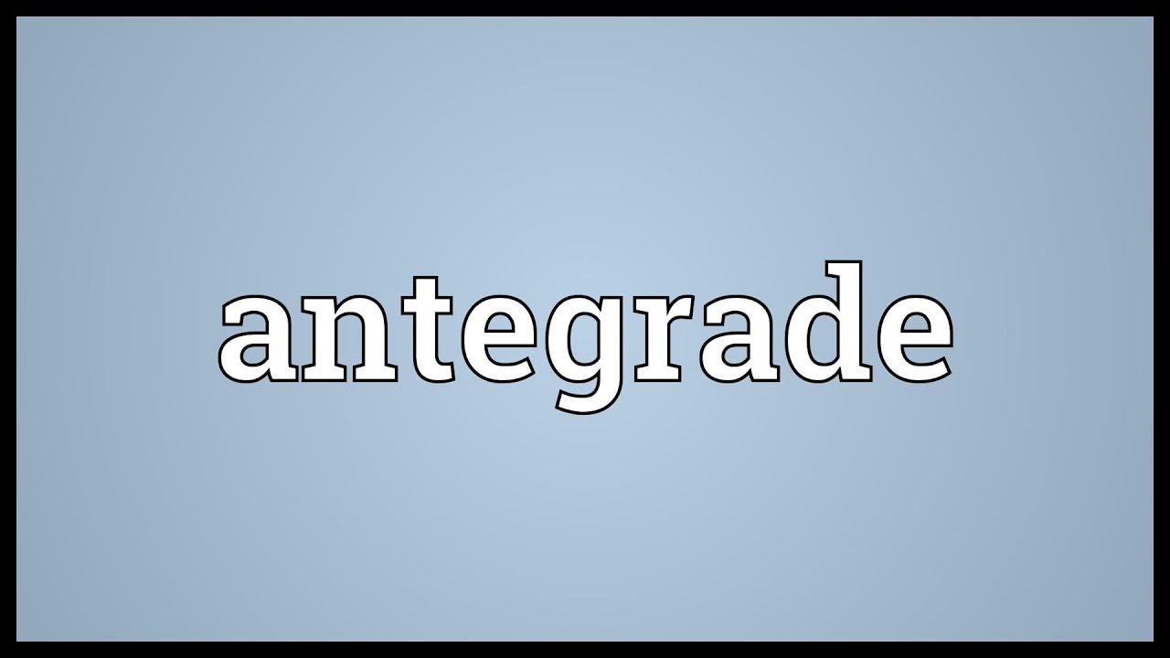 Antegrade Meaning - YouTube