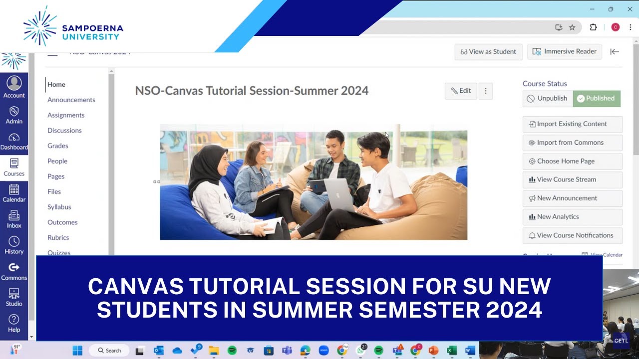 Canvas Tutorial Session for SU New Students in Summer Semester 2024 ...