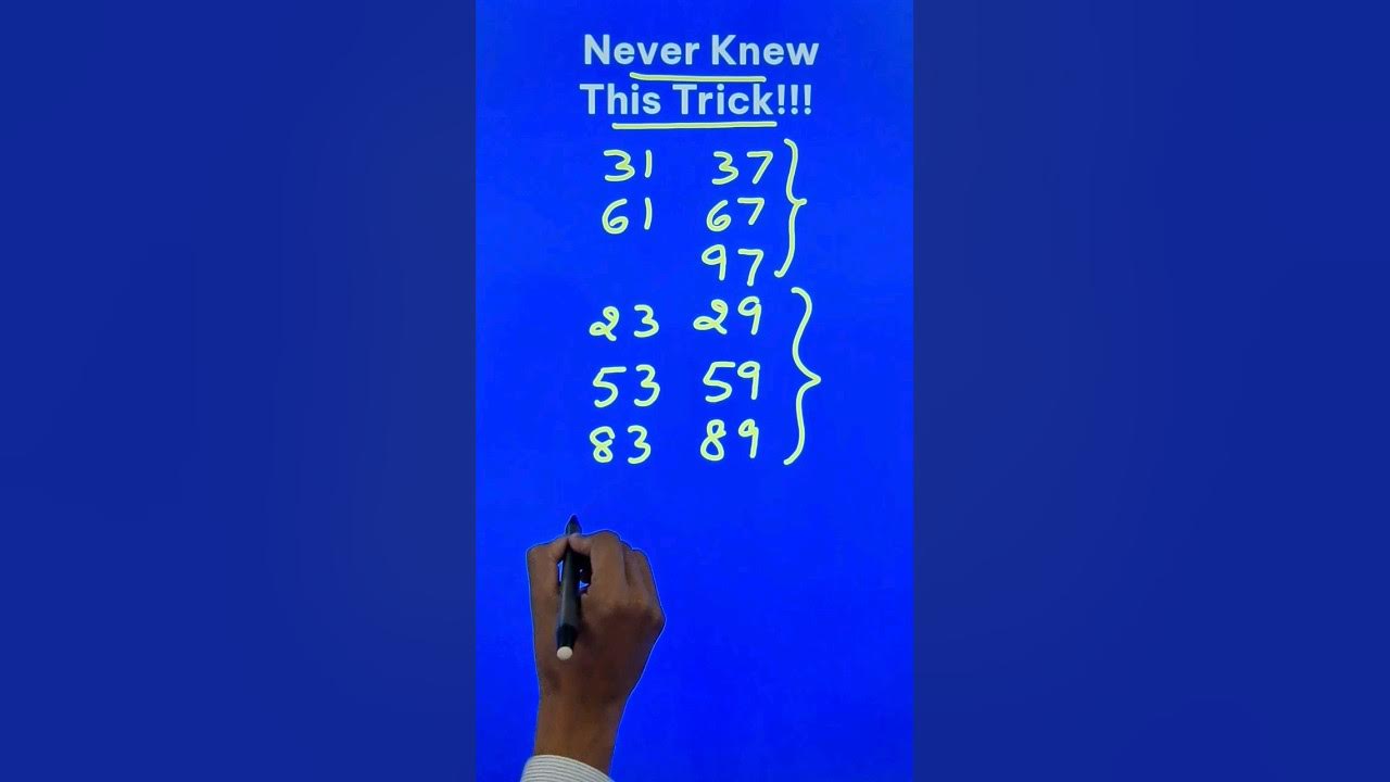 Easy Trick To Remember Primes Ii Primes From 30 To 100 Youtubeshorts Prime Numbers