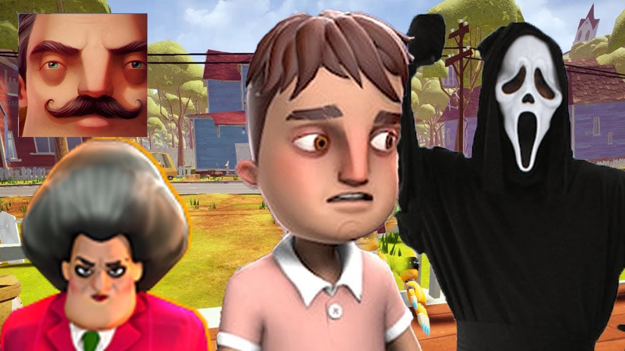 Hello Neighbor - New Secret Neighbor Tron Scary Teacher Ghost Face ...