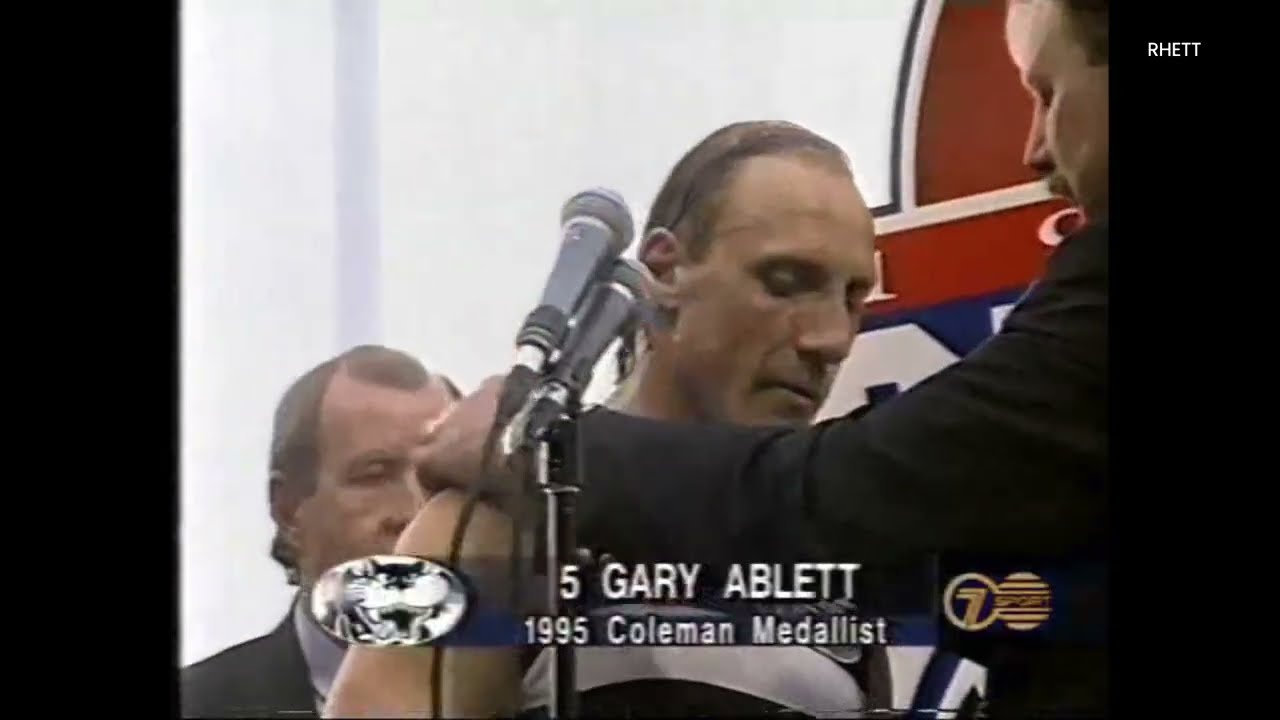 Gary Ablett Snr received Coleman Medal from Michael Roach, after ...