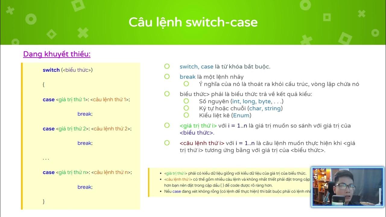 Khóa Học Unity2DMastery 17 - C# Căn bản - Switch Case - YouTube