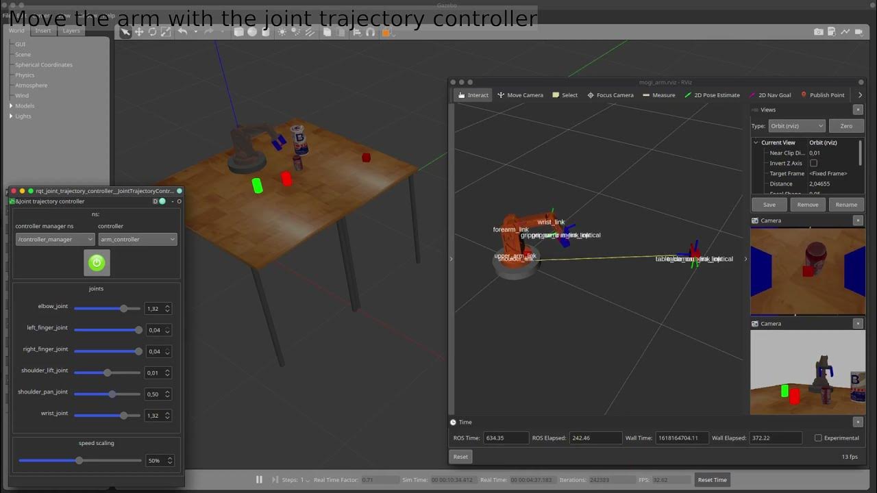 Gazebo robot arm and grasping simulation - YouTube