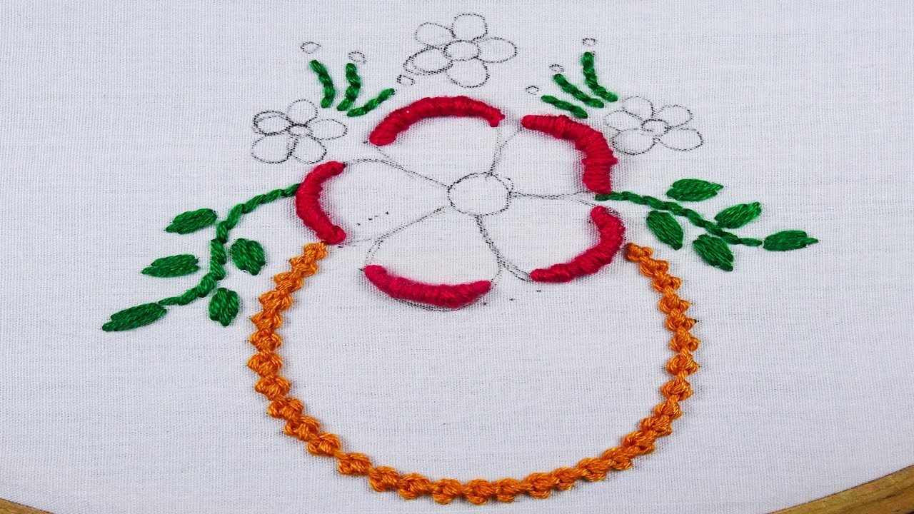 New Hand embroidery traditional & modern stitch combine elegant design ...