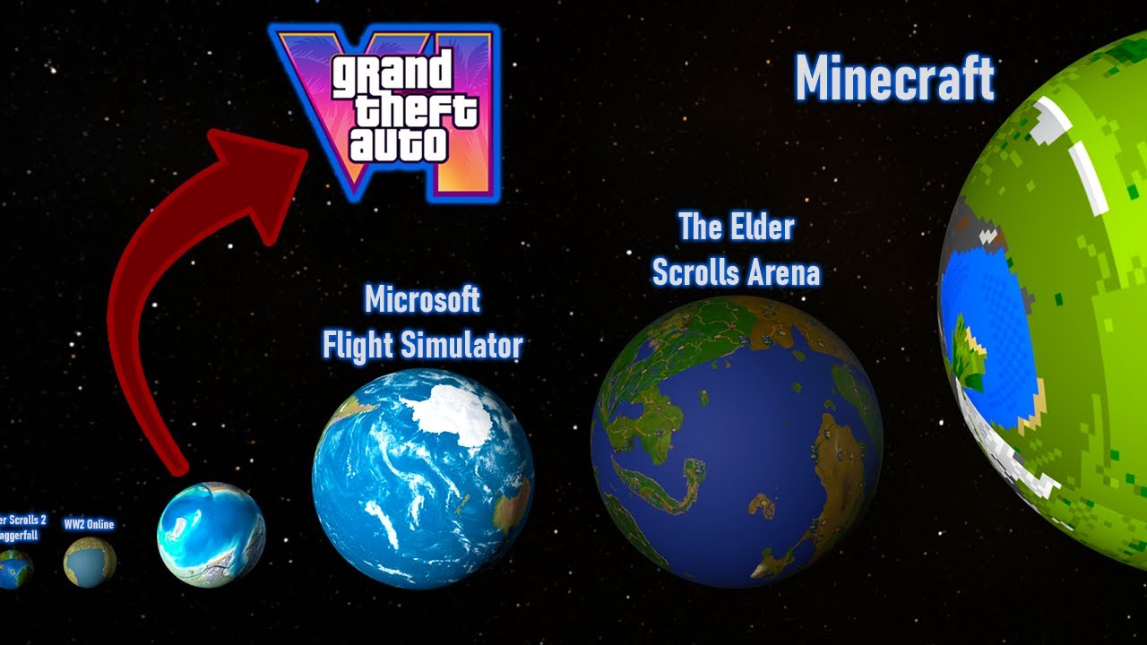 Video Game Maps Size Comparison 2025 | 3D PLANETS - YouTube