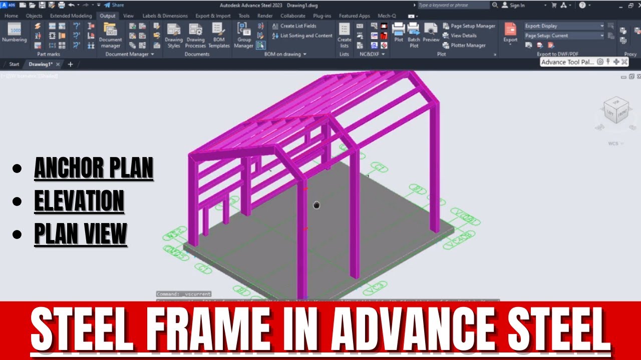 Steel frame in Advance Steel. #autocad #autocad2024 - YouTube