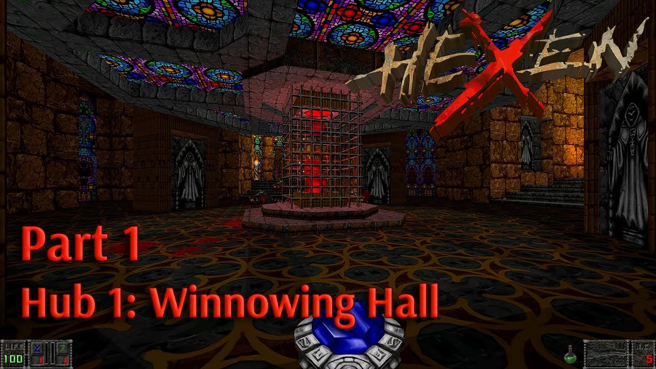 Hexen: Beyond Heretic ♦️ Playthrough Part 1 ♦️ Hub 1: Winnowing Hall ...