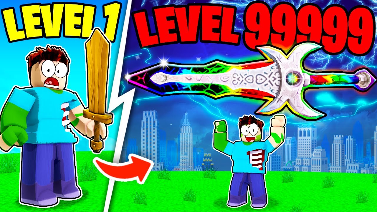 UPGRADING NOOB to GOD WEAPONS in ROBLOX (world record) - YouTube