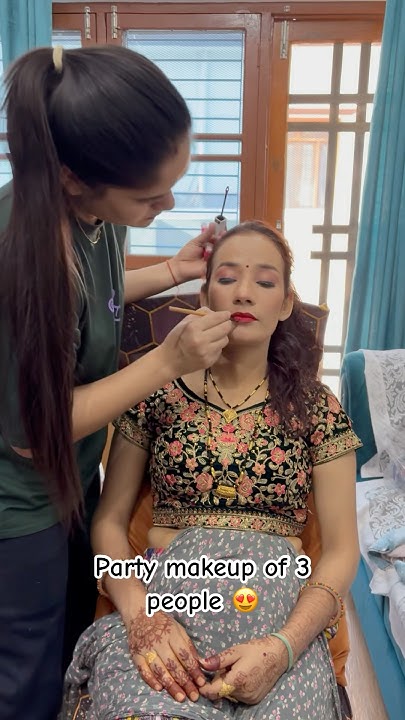 Ghar pe kiya 3 logo ka party makeup😍how’s it ?#jyotibisht #ytshorts #minivlog #trendingshorts ...