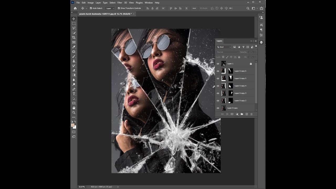 Shattered Glass Effect In #photoshop #shorts #photoshoptutorial - YouTube