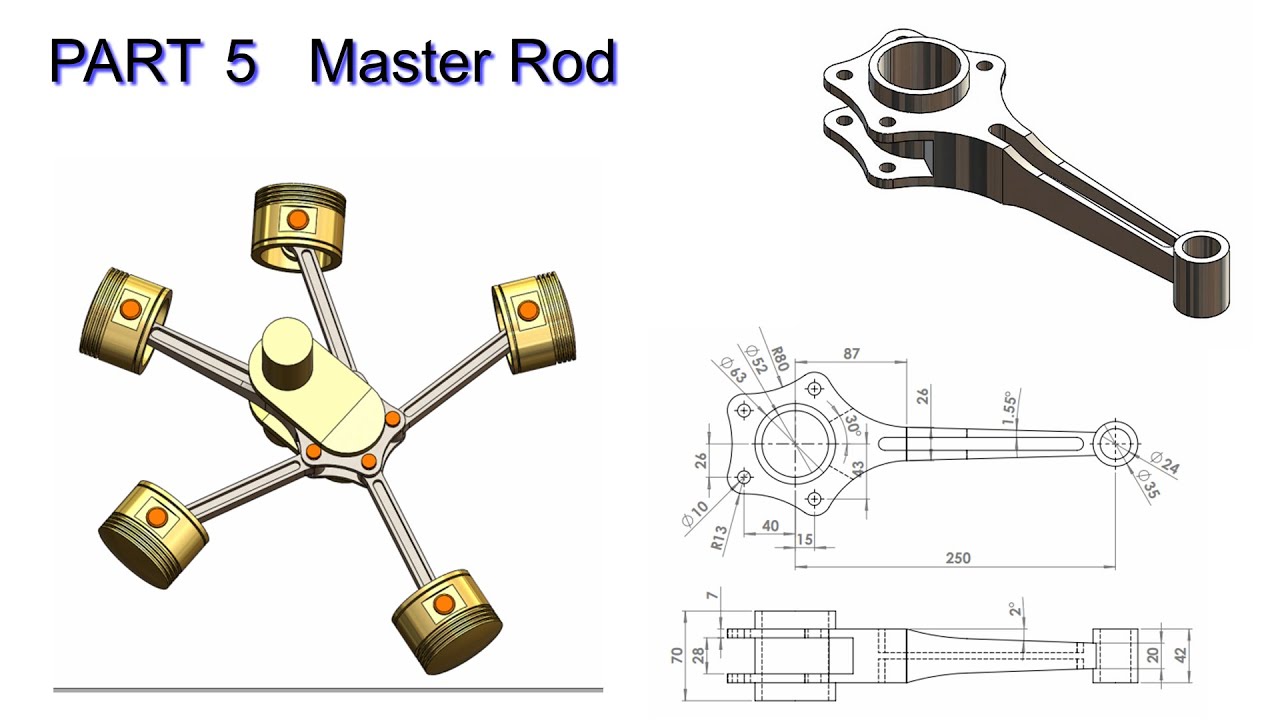 ⚡Solidworks Tutorial#49 | Design and motion analysis | Master rod ...