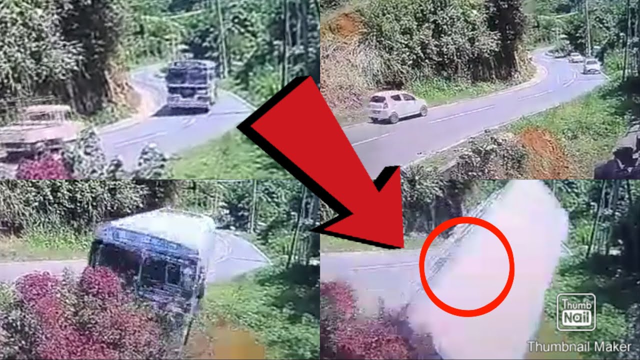 CCTV footage shows a Colombo-bound private bus from Badulla going off ...