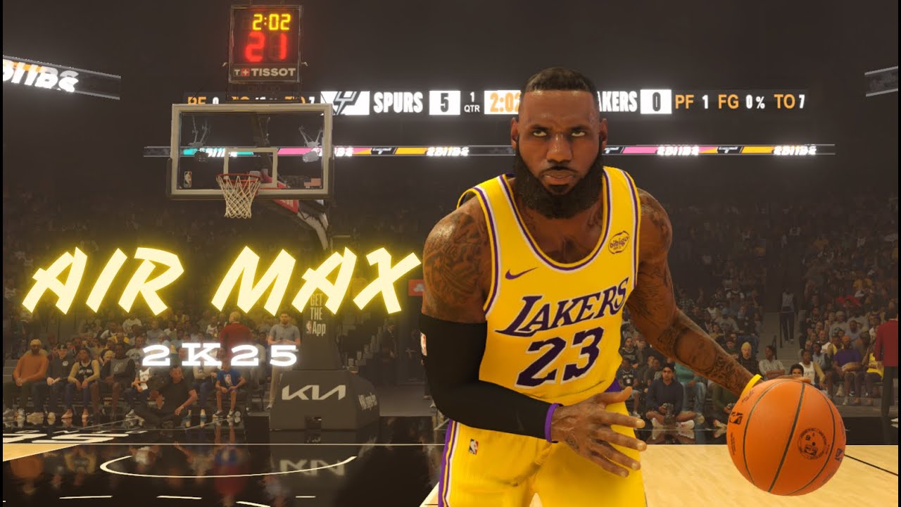 LAKERS VS SPURS FIRST GAMEPLAY AIR MAX 2K25 LIGHTING MOD #NEXTGEN # ...