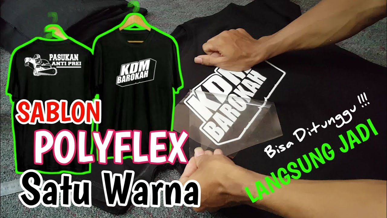 CARA SABLON KAOS POLYFLEX SATU WARNA || Cutting Sticker || Sablon Kaos. - YouTube