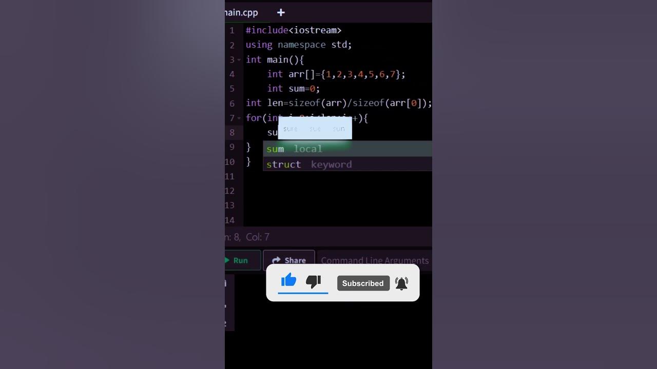 How To Calculate Sum Of Array Element Coding Forloop Programming Shorts Youtube