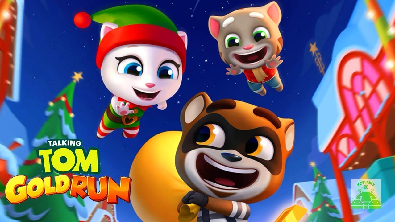 Talking Tom Gold Run Gameplay - ELF Angela - Santa's Village ...