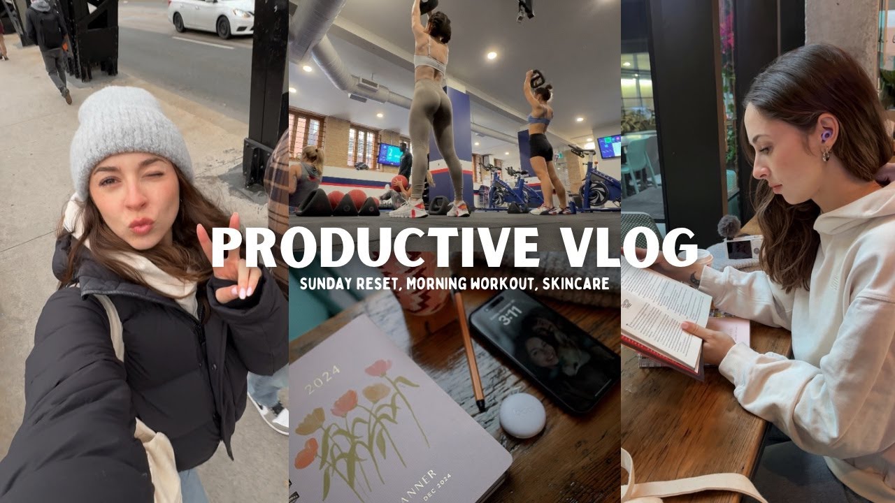 PRODUCTIVE VLOG | Sunday Reset, Morning Workout, Skincare Routine ...