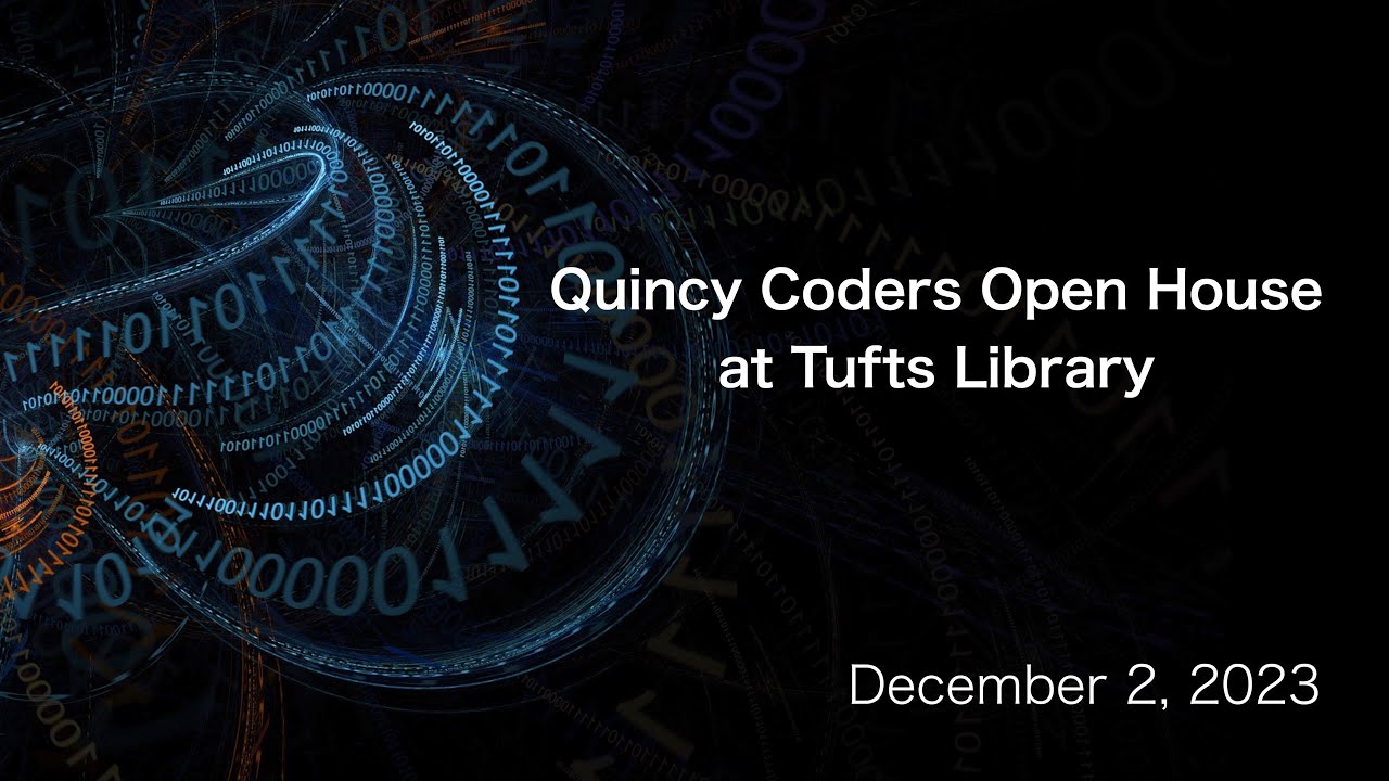 Quincy Coders Open House at Tufts Library - December 2, 2023 - YouTube