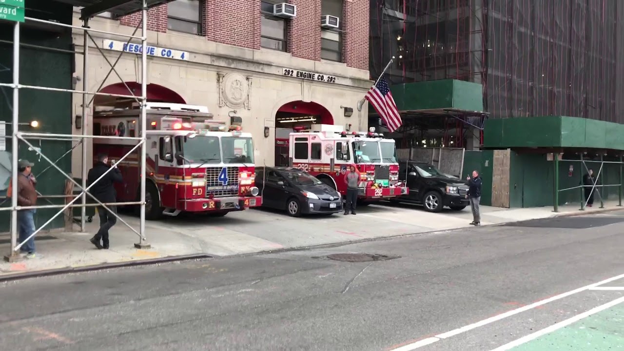 FDNY RESCUE 4 RESPONDING FROM QUARTERS ON QUEENS BOULEVARD IN WOODSIDE ...