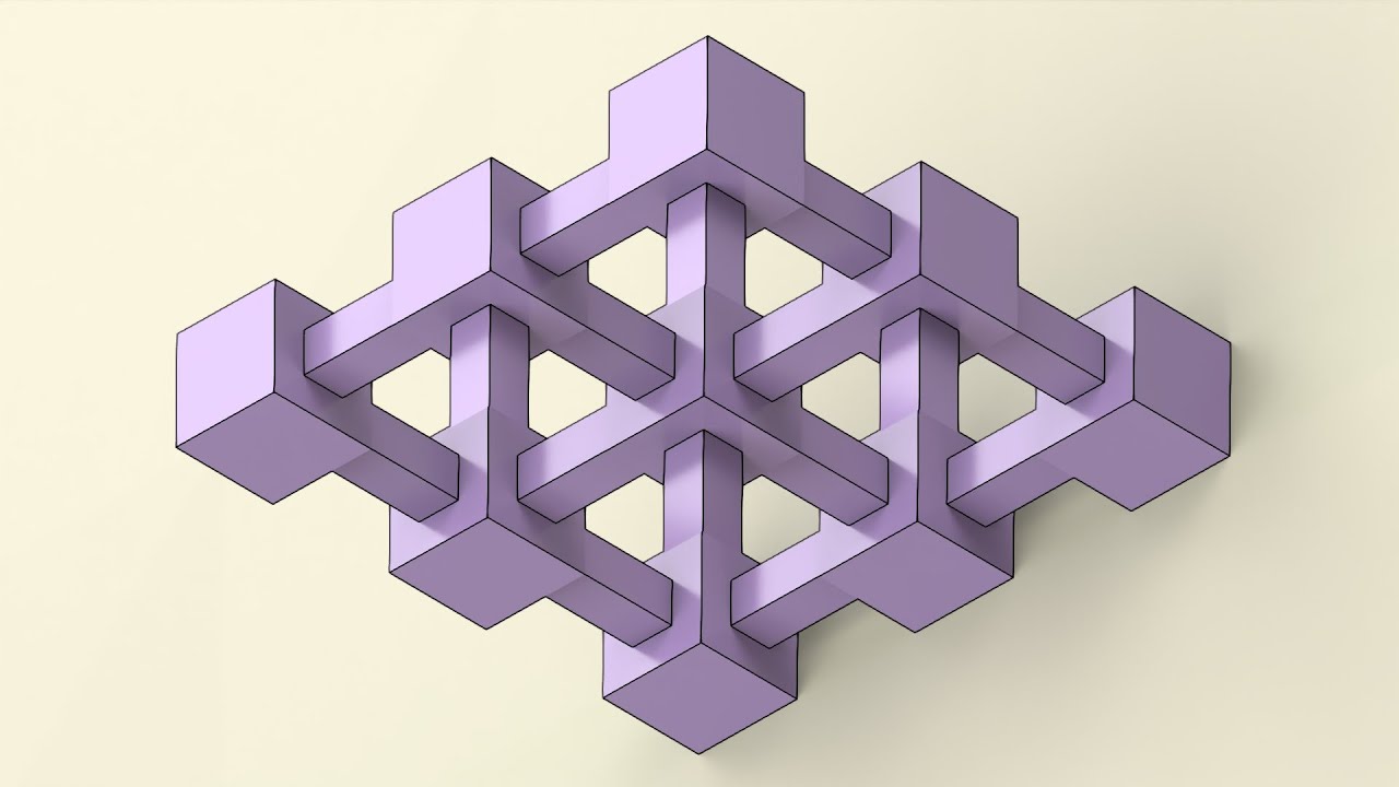 cubes in space, an optical illusion modeled with Autodesk Inventor ...