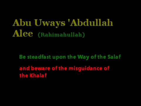 4/6 Be steadfast upon the Way of the Salaf - Abu Uways Abdullah Alee ...