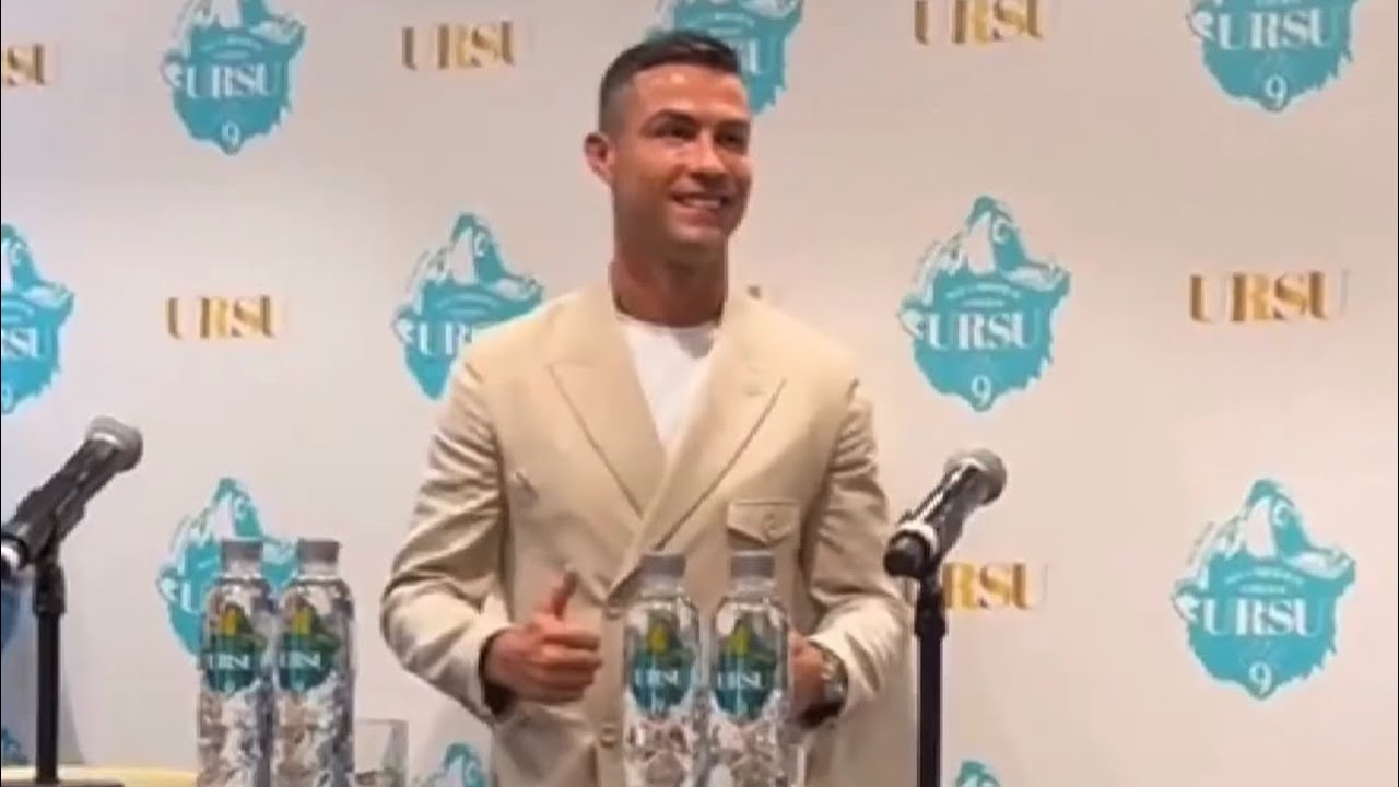 Cristiano Ronaldo promoting his new bottled water 👍 - YouTube