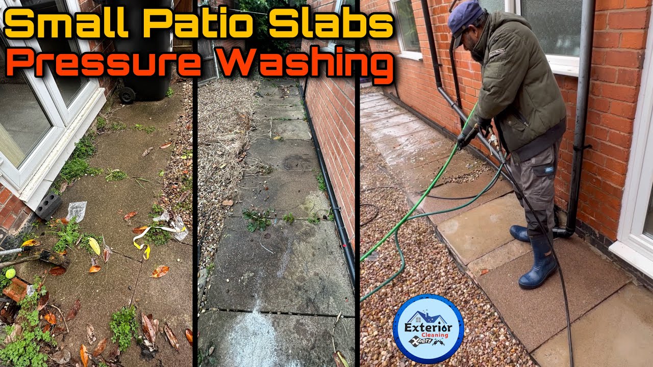 Pressure Washing a Small Patio | Slabs Cleaning | Satisfying video ...
