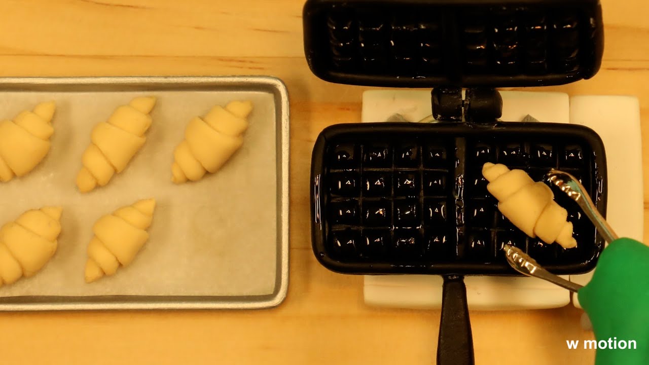 크로플/스톱모션 요리/클레이 애니메이션/Stop Motion Cooking Croffle Clay Animation/w ...