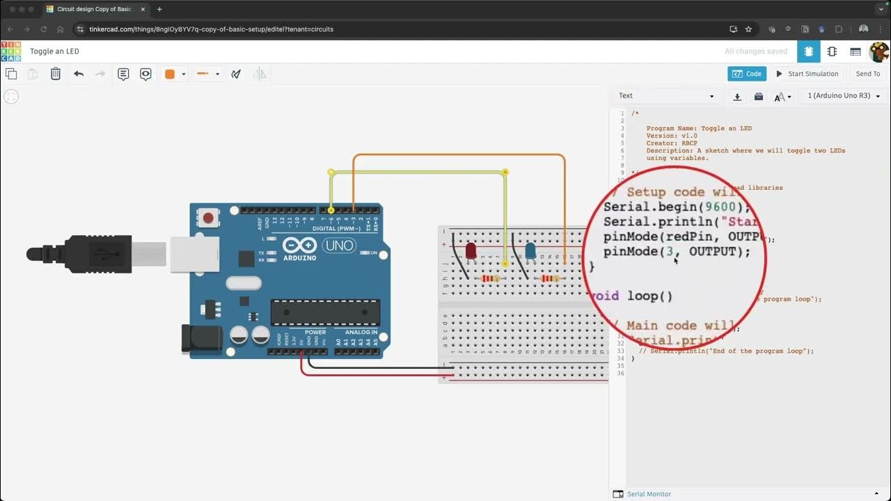 BDES3001 IDSN4012 11 Toggle an LED - YouTube