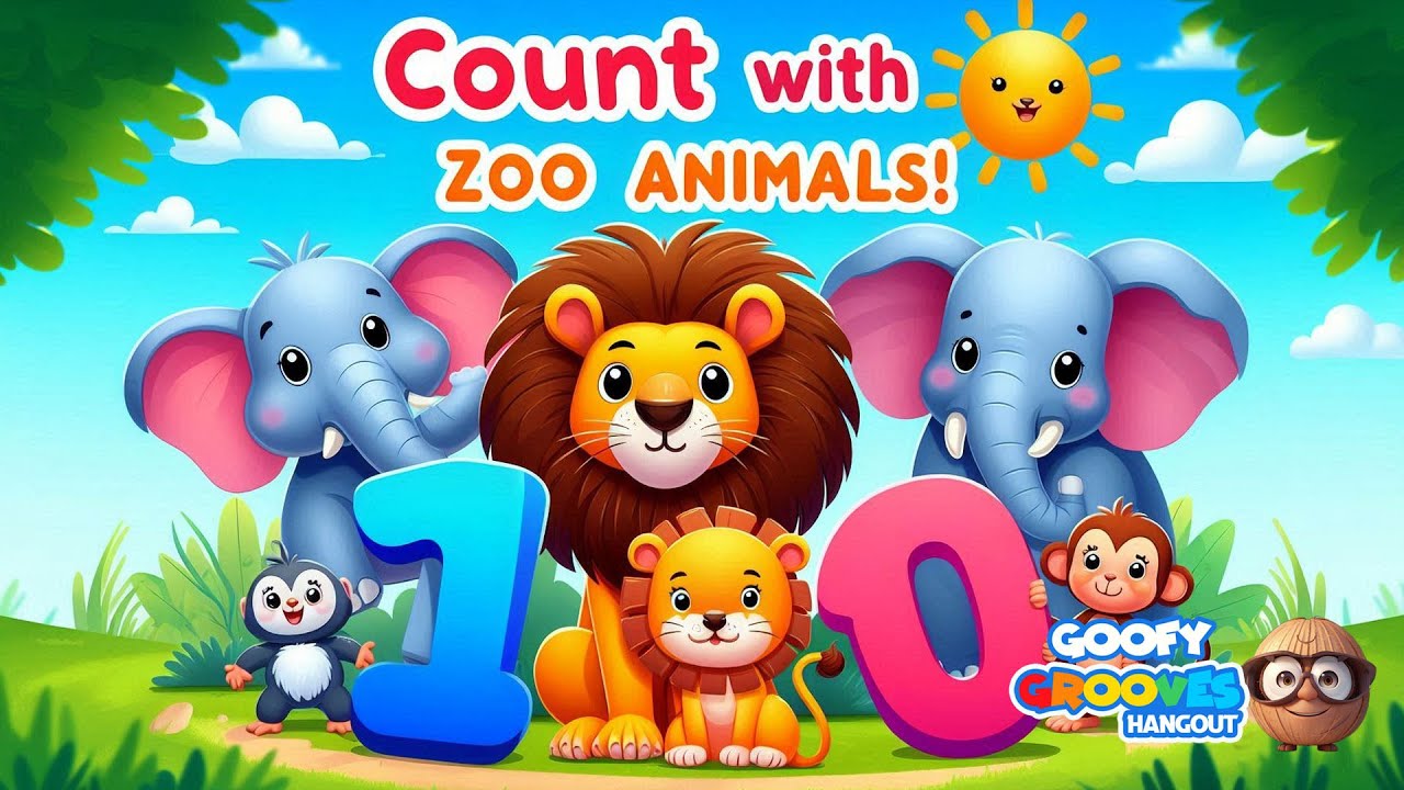 "Counting to 10 with Zoo Animals! Learn Numbers for Toddlers | Goofy ...