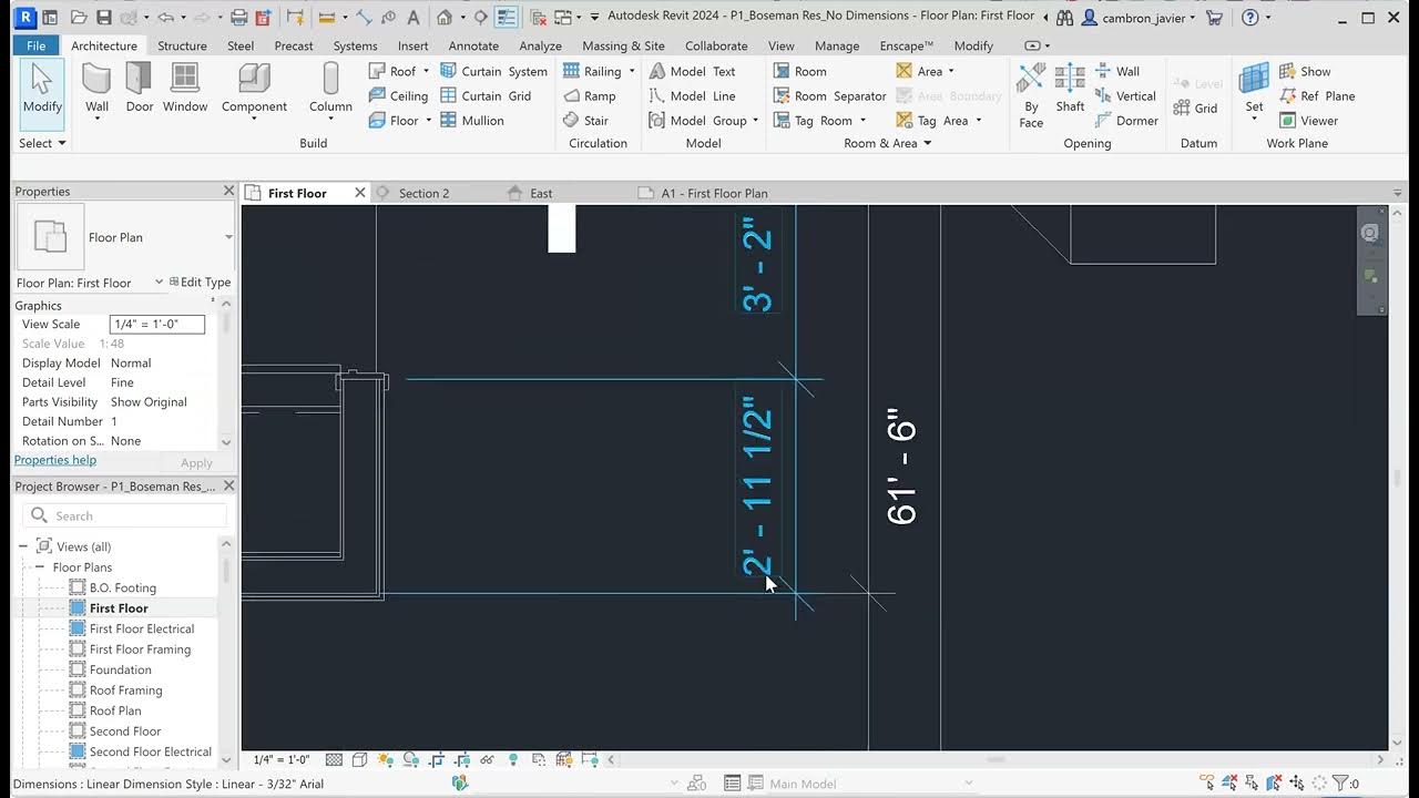 Revit Beginning Class - L21: Dimensioning - YouTube
