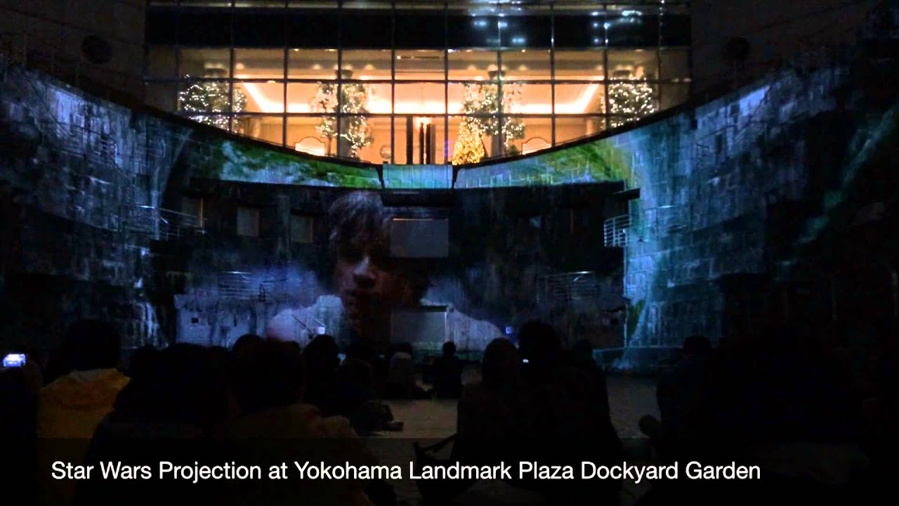 Star Wars Projection Mapping at Yokohama Landmark Plaza Dockyard Garden ...