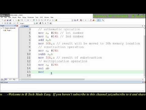 Arithmetic instructions using KEIL Software ECL 204 || EC 334 || S4/S6 Microcontroller Lab ...