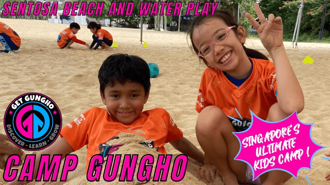 Kids Water Play on the beach - Splash Fun! Camp GungHo Sentosa Kids ...