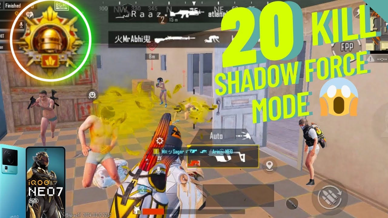 SHADOW FORCE MODE HIGH KILL GAME PLAY IN LIVIK MAP || IQOO NEO 7 90FPS ...