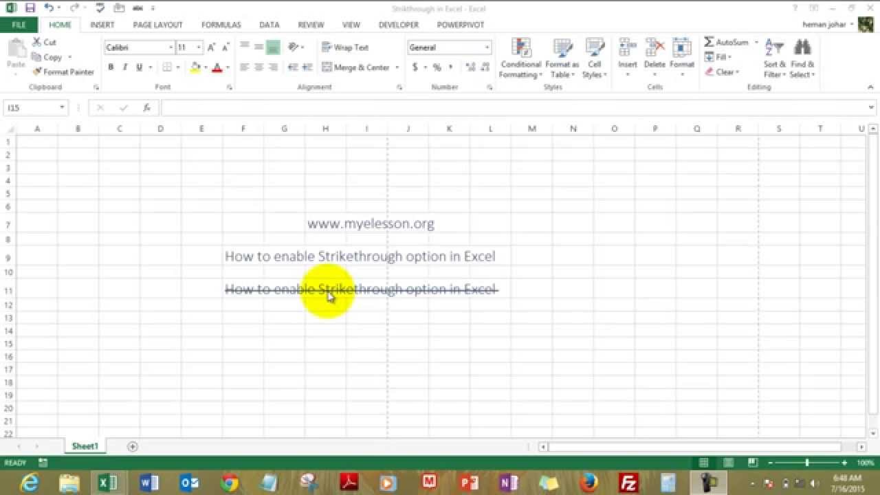 Strikethrough Text In Excel Hindi YouTube Strikethrough Text In Excel Hindi YouTube