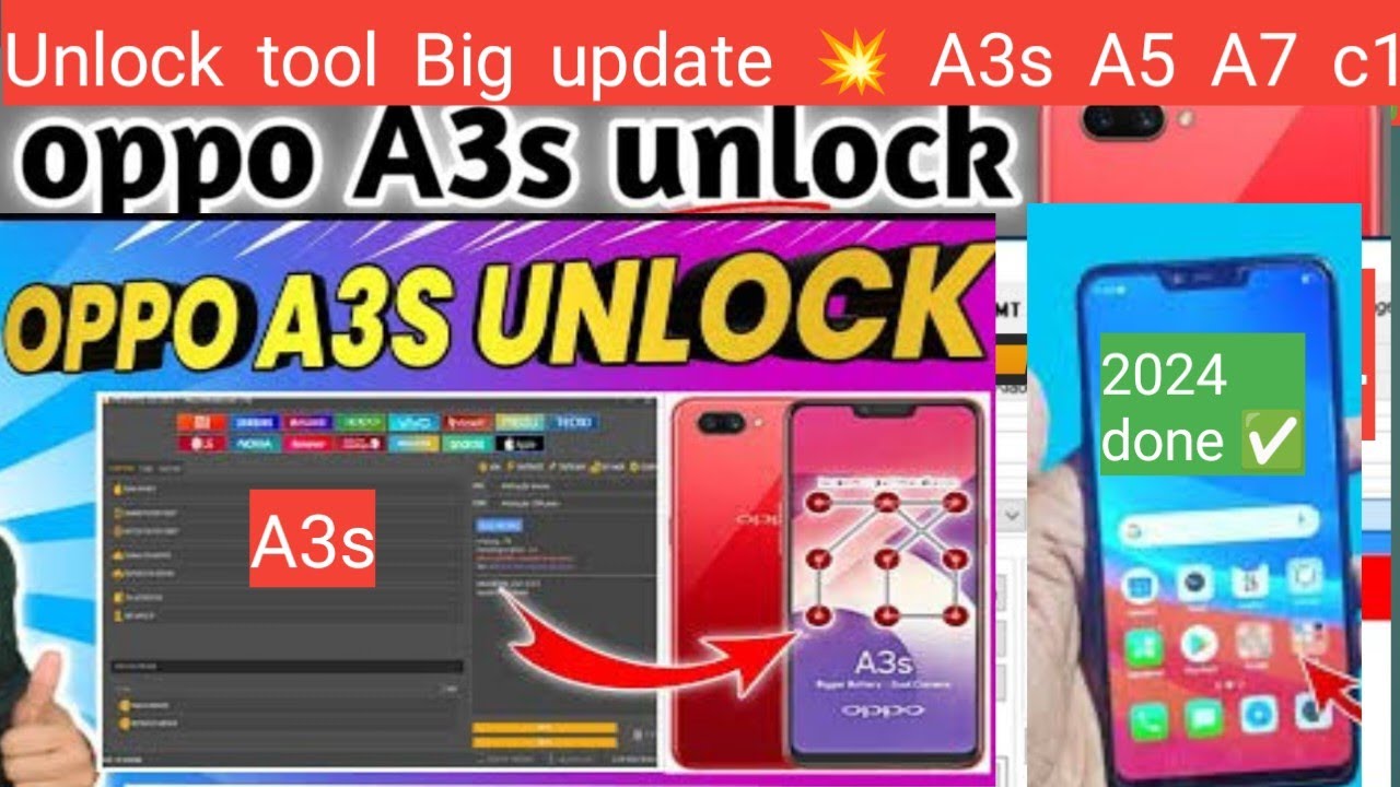 Unlock tool Big update 💥 Oppo A3s A5 A7 C1 unlock 1 click No isp pin ...