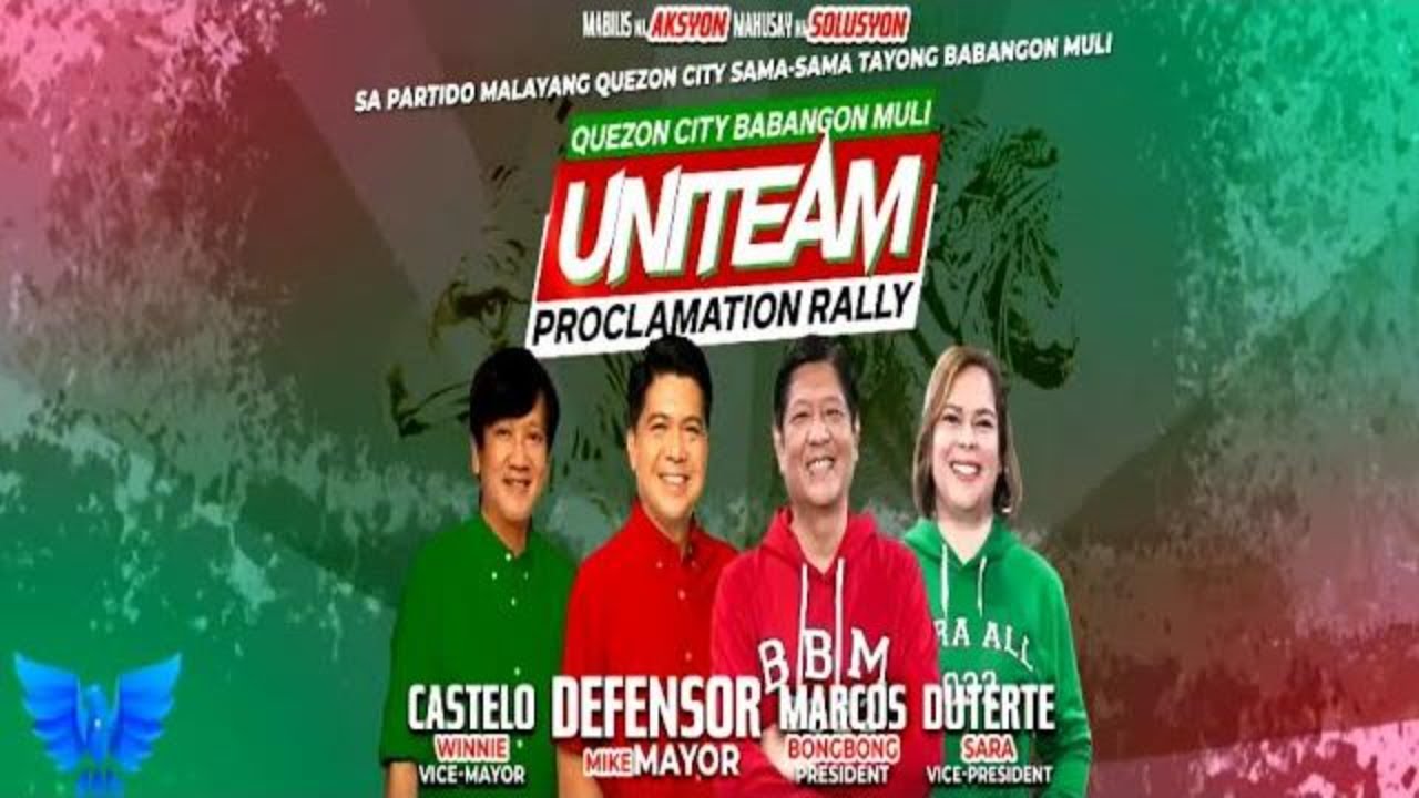 LIVE: UNITEAM PROCLAMATION RALLY IN QUEZON CITY - YouTube